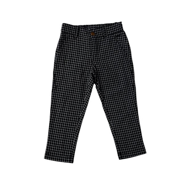 Karibou Kids Henry Boys Check Trousers - Black Noir - Baby Charlotte Canada