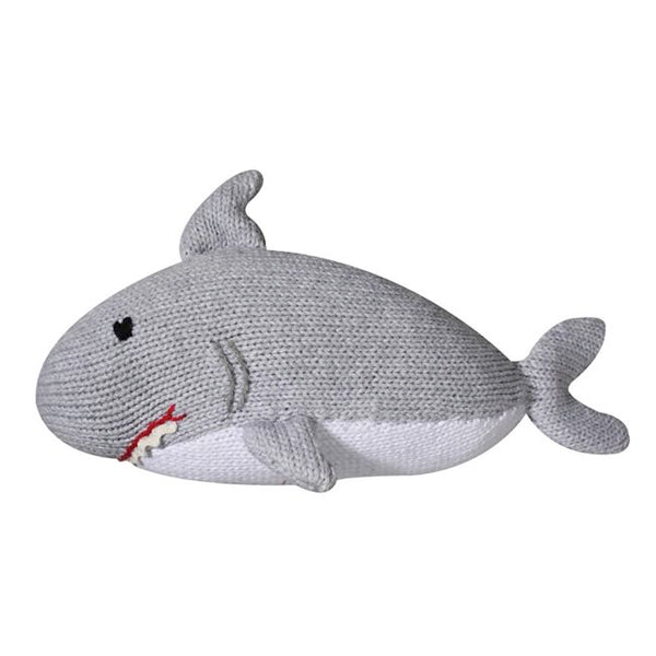 Petit Ami & Zubels Sebastian the Shark Knit Rattle - Baby Charlotte Canada