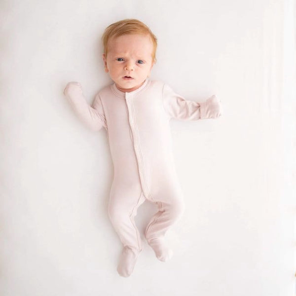 Kyte Baby Snap Footie in Blush - Baby Charlotte Canada