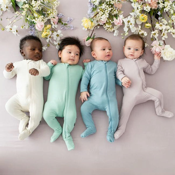 Kyte Baby Zippered Footie in Dusty Blue - Baby Charlotte Canada