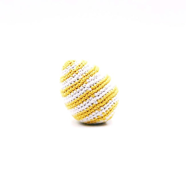 Pebble Easter Egg Baby Toy - Yellow Stripe - Baby Charlotte Canada
